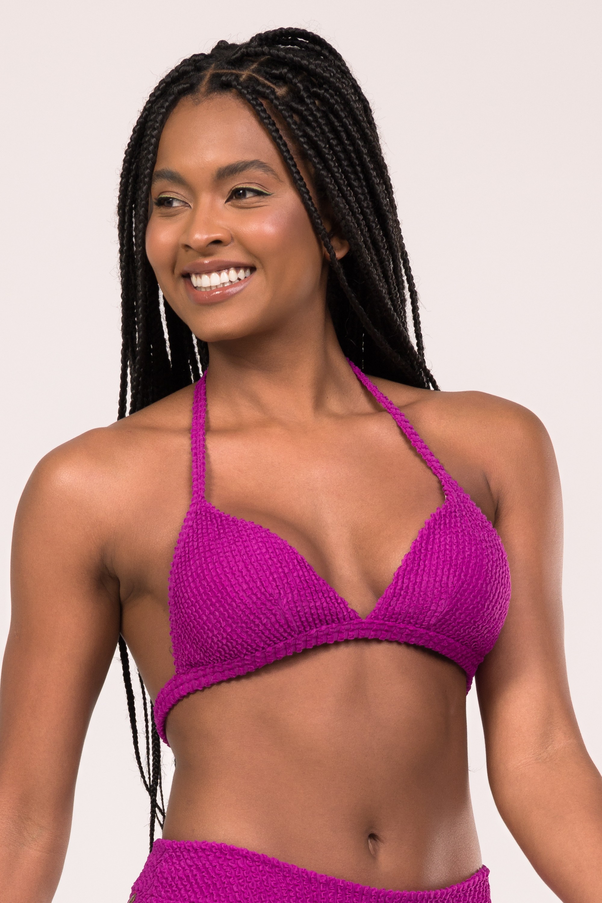 Top biquini Cortininha Fixa Roxo Escuro - Hipy