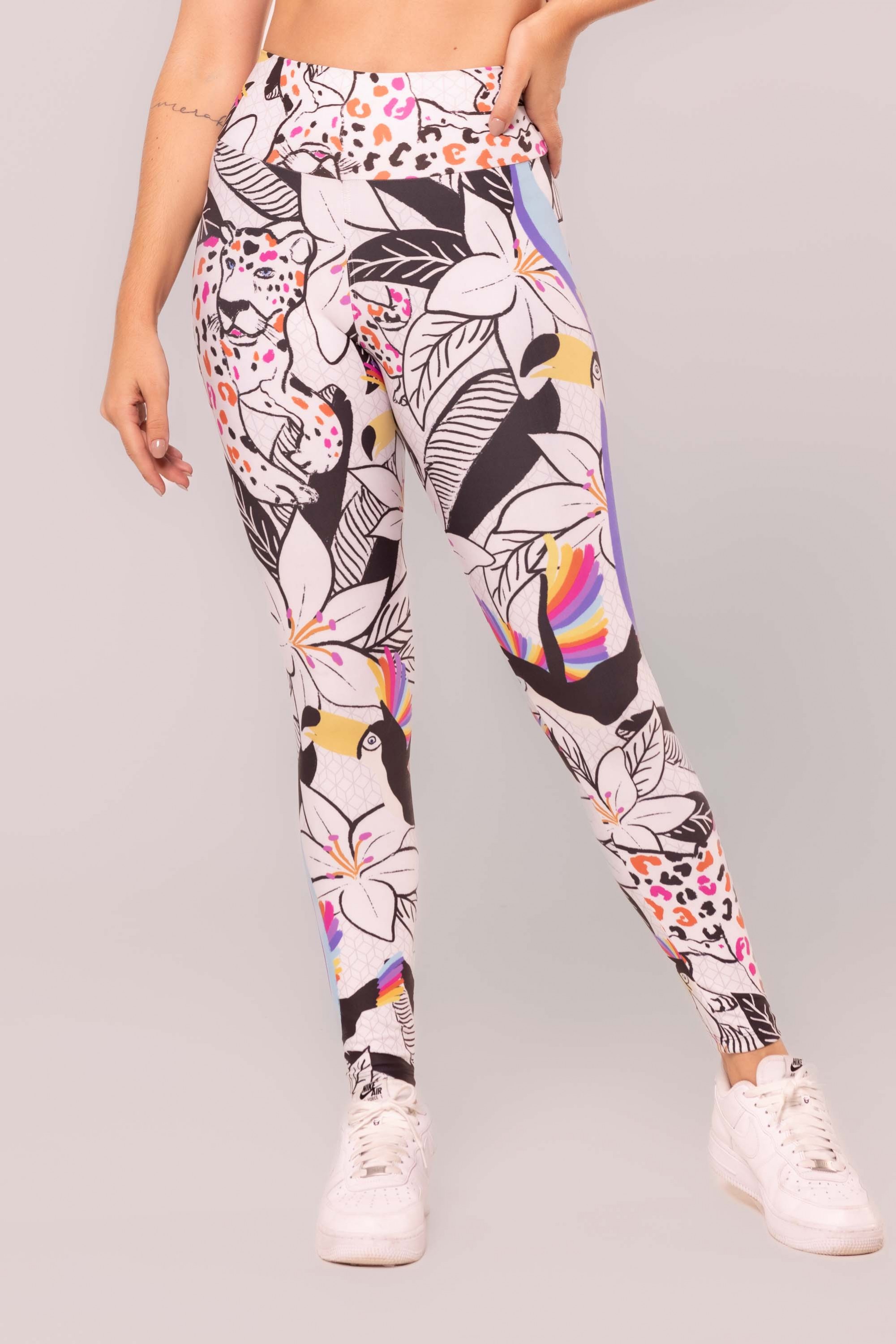 Calça Legging Zero Transparência Estampa Outlined E345 - Hipy